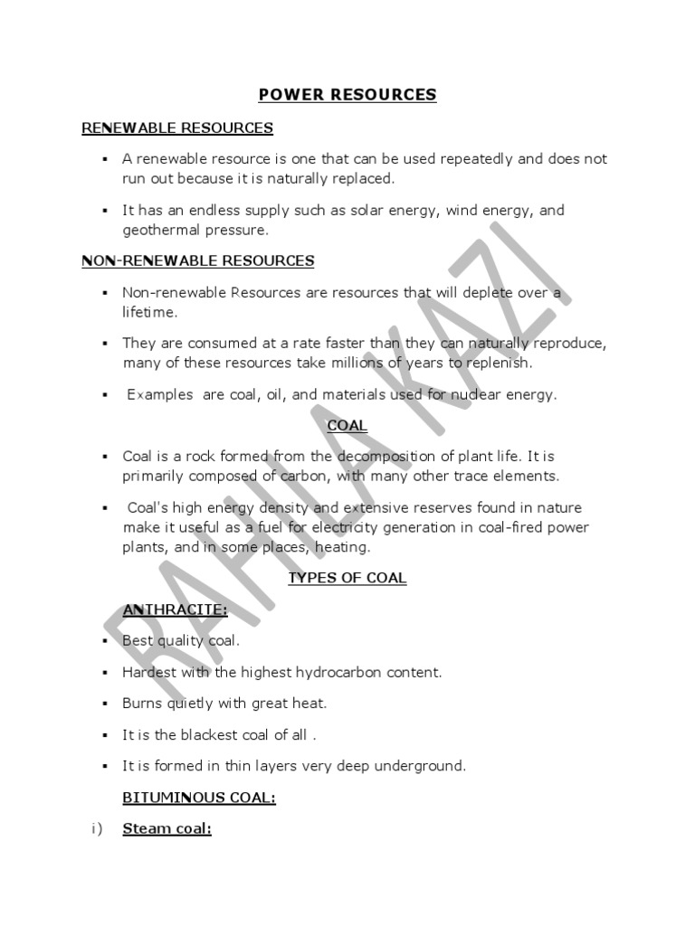 Unit 8 POWER RESOURCES | PDF | Coal | Natural Gas