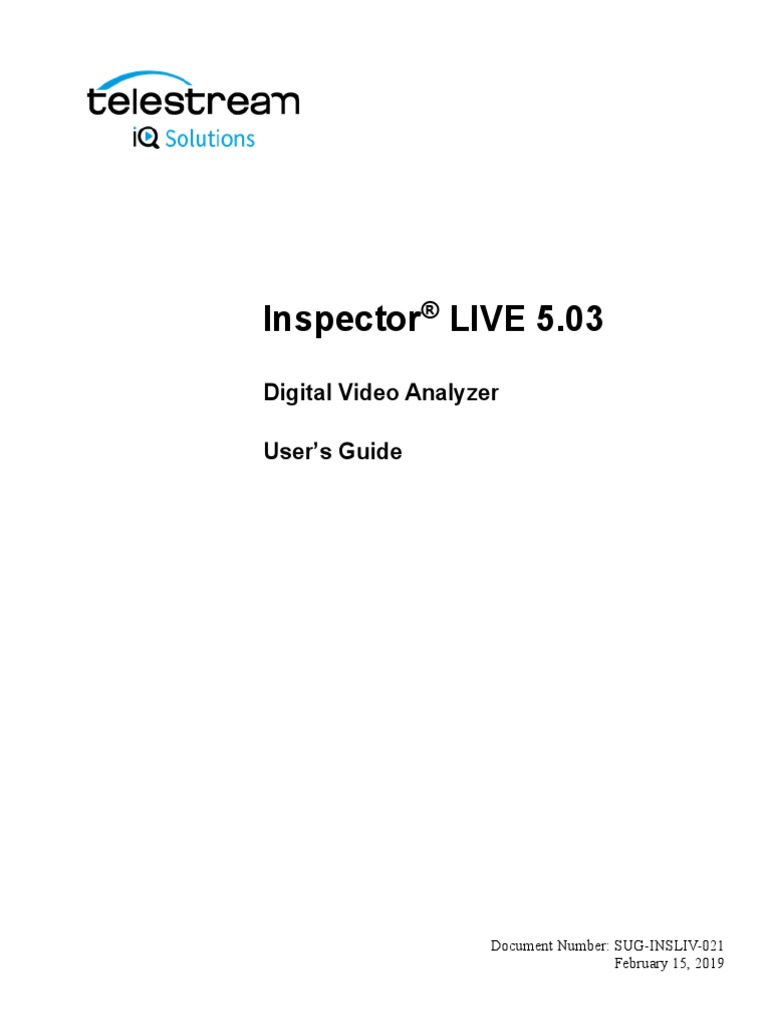 Inspector LIVE 5.03 Users Guide - SUG-InSLIV-021 | PDF | Computer ...