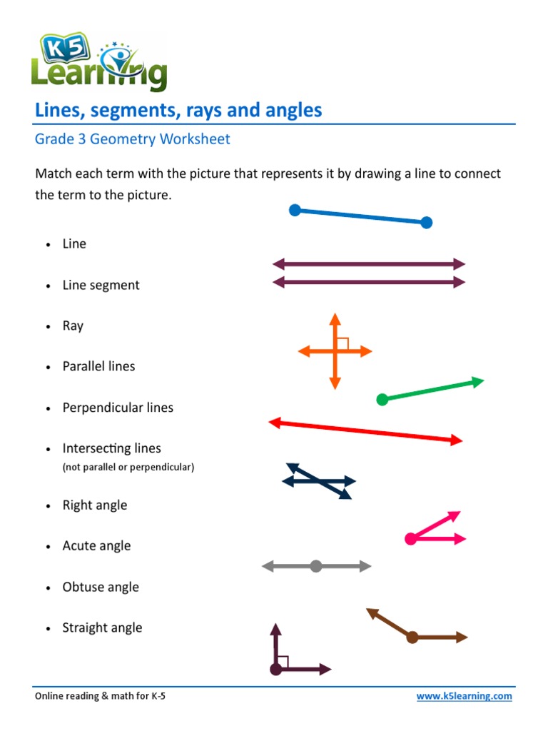 Grade 3 Geometry Lines Segments Rays Angles | PDF