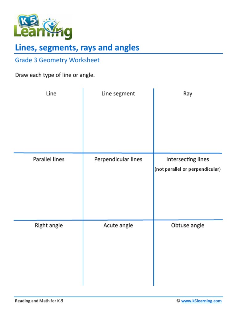 Grade 3 Geometry Lines Segments Rays Angles B | PDF