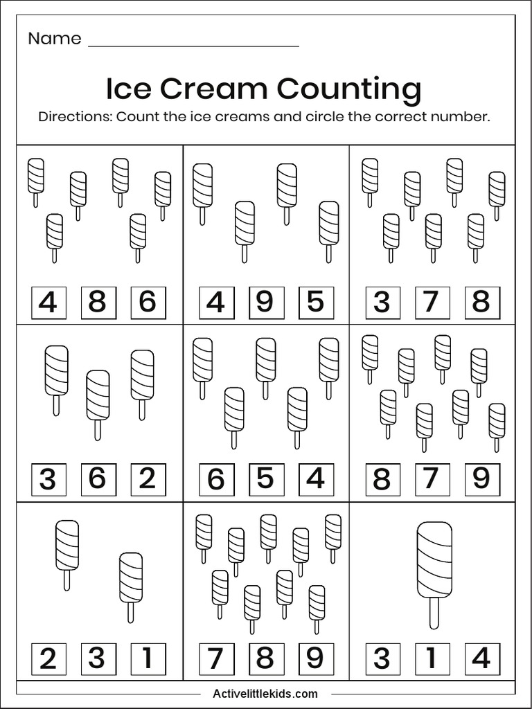 Summer Counting Worksheets | PDF
