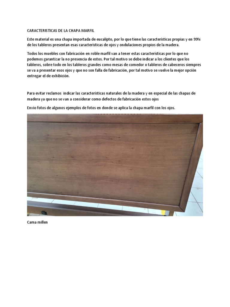 Caracteristicas Chapa Marfil | PDF
