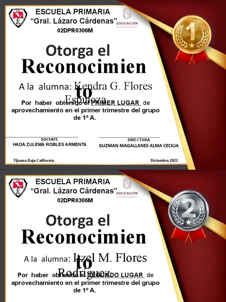 Reconocimientos Académicos 2022 | PDF