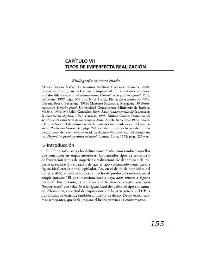 Tipos de Realización Imperfecta Teoría Del Delito - Juan Modolell | PDF