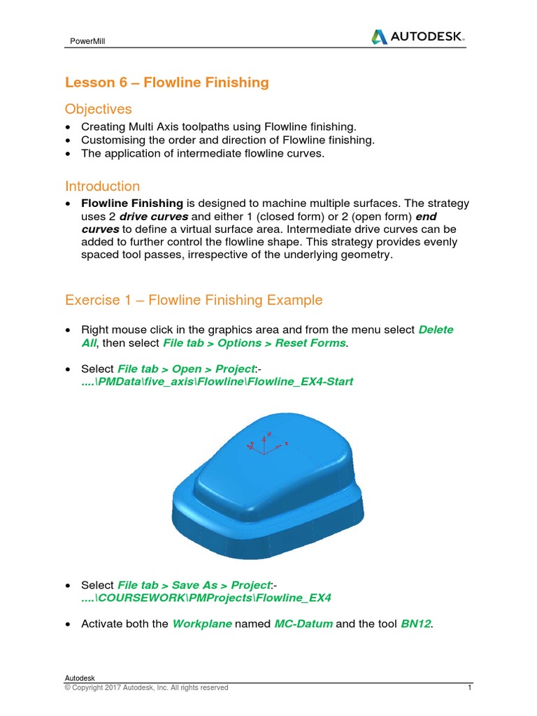 Lesson 6 – Flowline Finishin | PDF | Machine Tool | Menu (Computing)