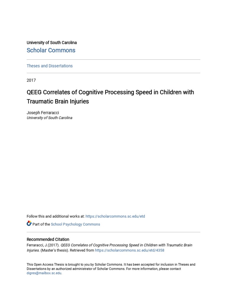 QEEG Correlates of Cognitive Processing Speed in Children With TBI ...