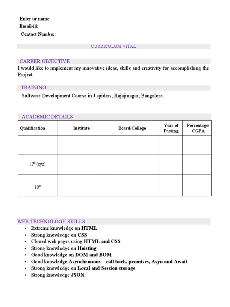 Resume Template | PDF | Spring Framework | Java (Programming Language)