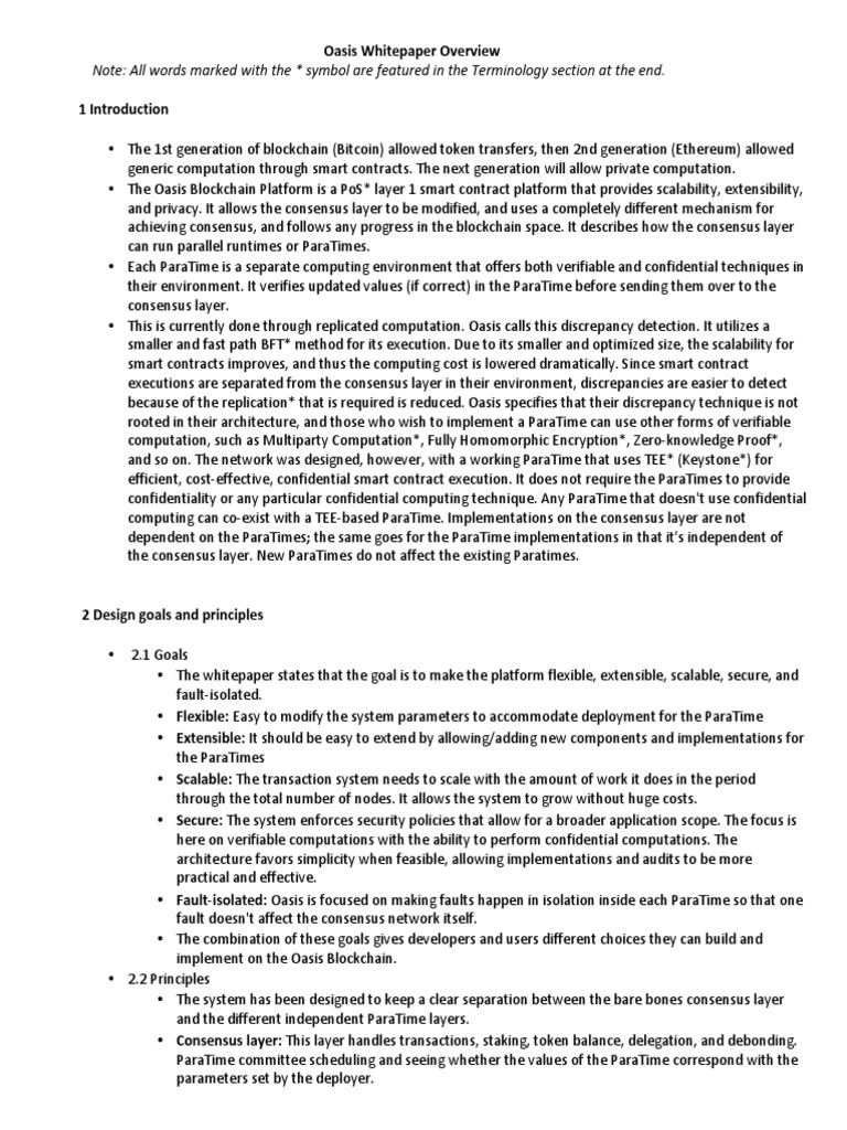 WhitepaperExplanation Oasis | PDF | Cryptography | Computer Architecture