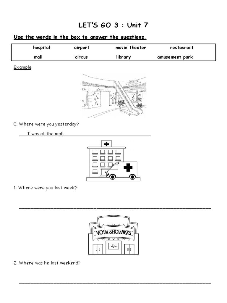 Let's Go 3 Unit 7 Worksheet | PDF