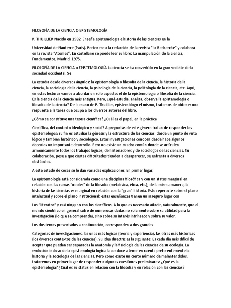 Epistemología: Fundamentos y Contextos | PDF | Teoría | Science