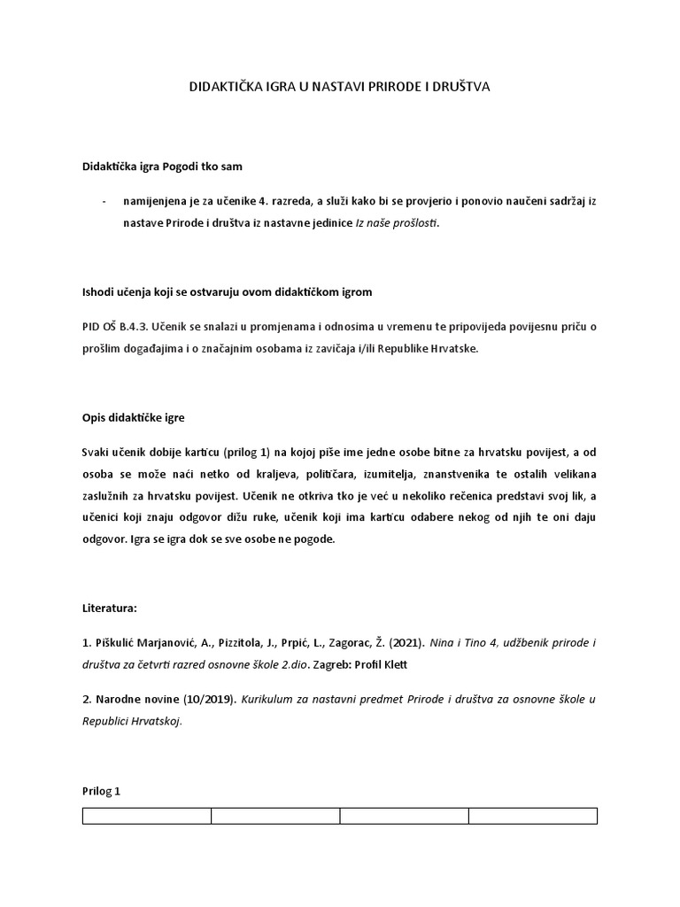 Didaktička Igra | PDF