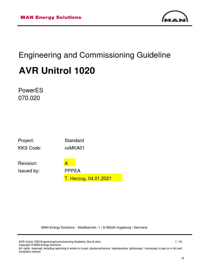 AVR Unitrol 1020 EngineeringCommissioning Guideline - Rev.A | PDF ...
