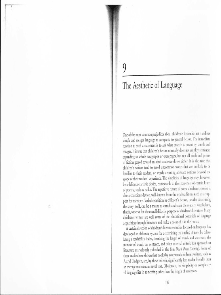 9 The Aesthetic of Language | PDF