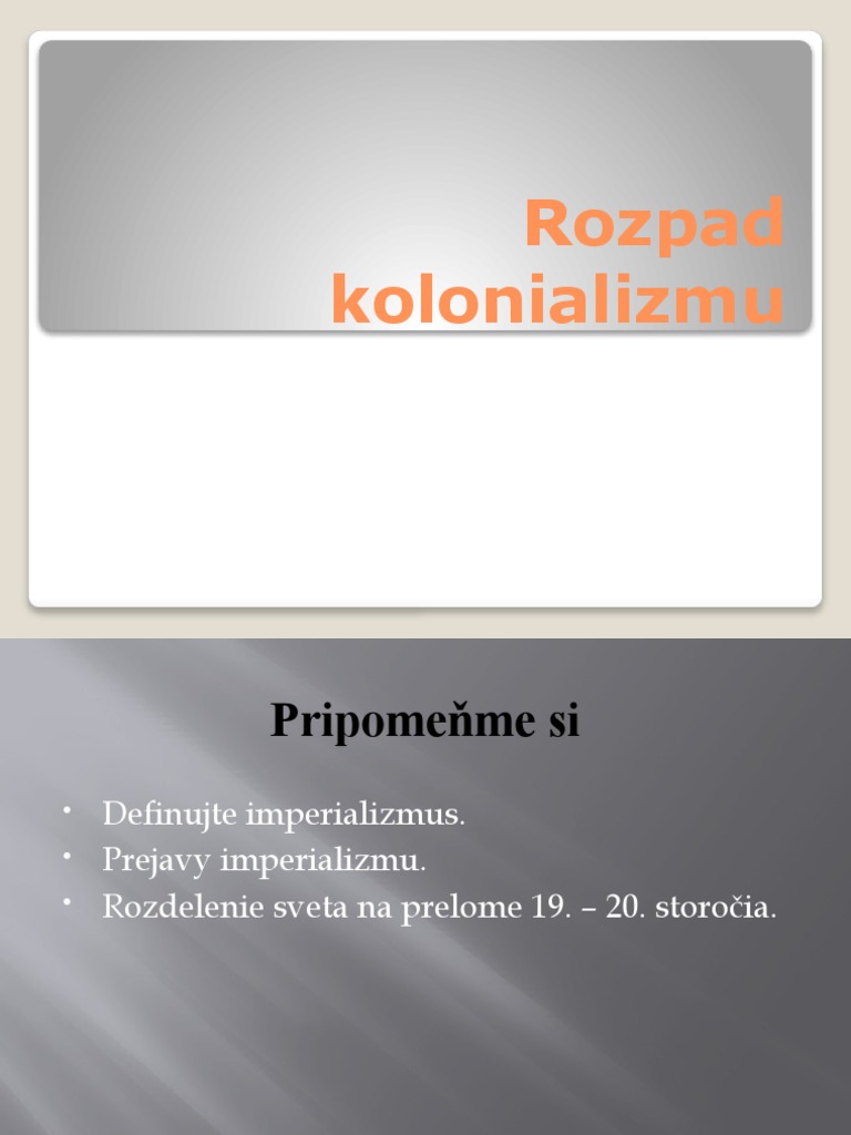 Rozpad Kolonializmu | PDF
