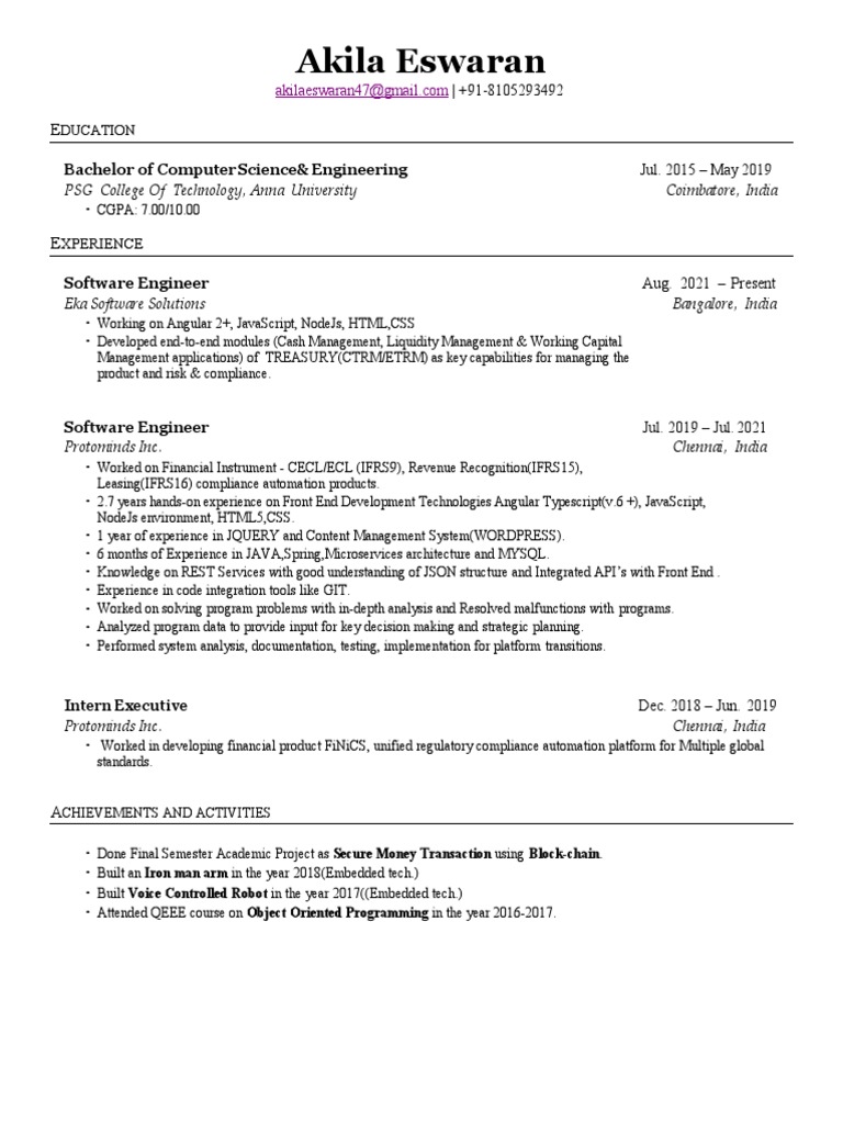 2023 CV Akila Eswaran | PDF | Java Script | Php