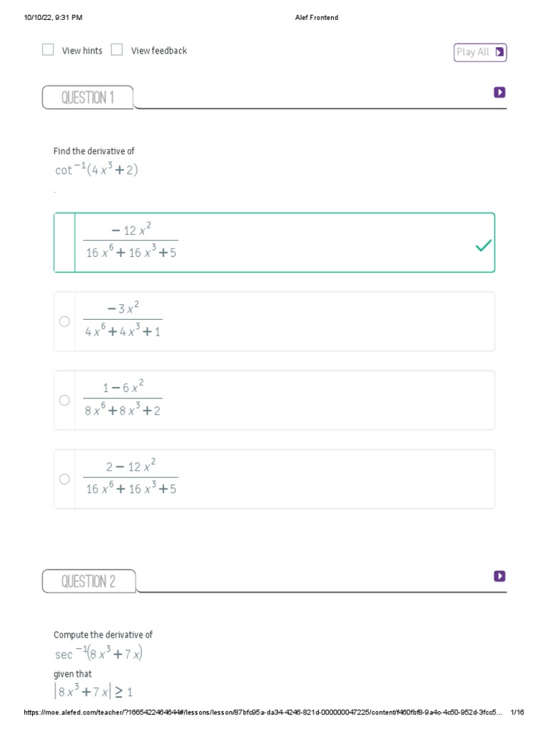 Implicit Differentiation For Inverse Trigonometric Functions | PDF ...