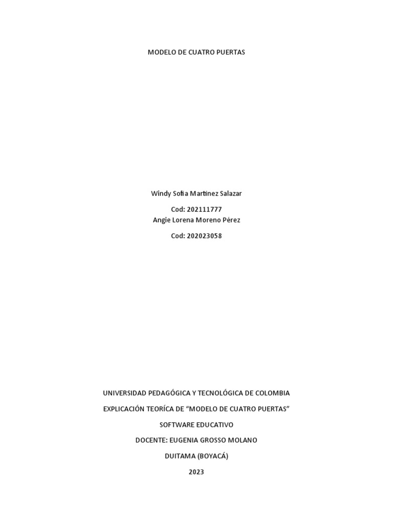 Modelo Instruccional Cuatro Puertas | PDF | Aprendizaje | Conocimiento