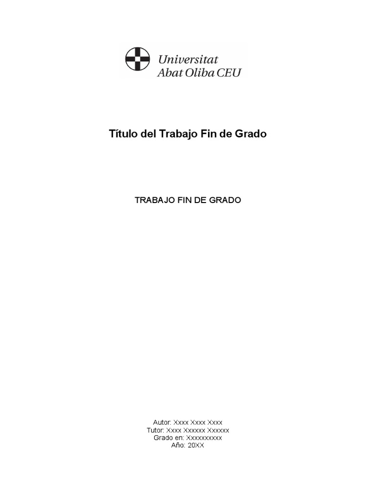 Plantilla de Presentacion de TFG | PDF | Bibliografía | Método científico