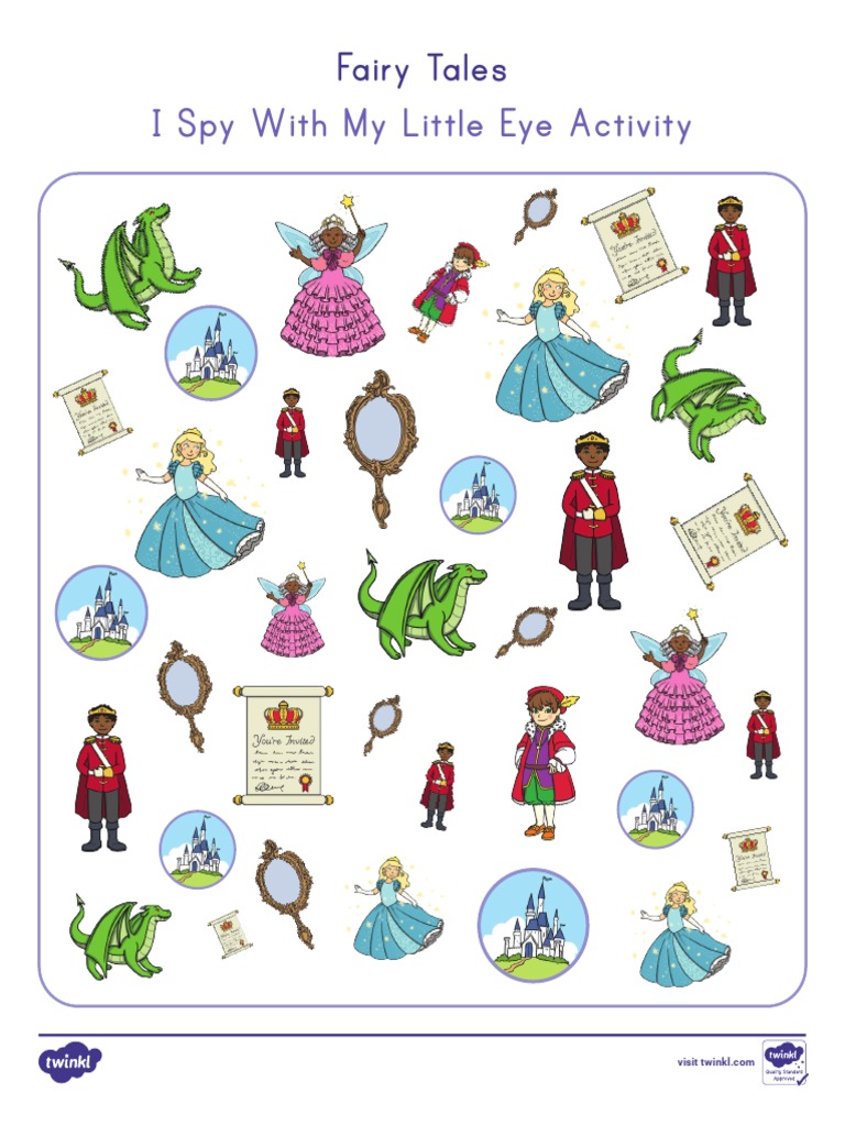 I Spy Activity Sheet for Fairy Tales | PDF