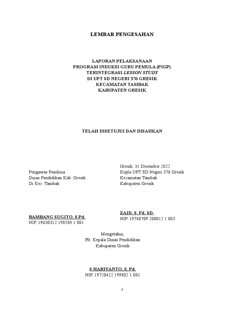 Lembar Pengesahan | PDF | Karier & Perkembangan