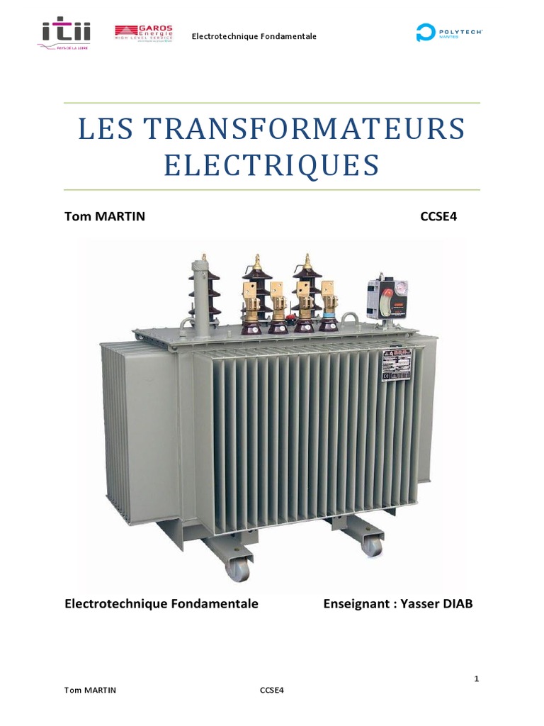 Transformateurs Electriques Tom MARTIN | PDF | Transformateur électrique | Électricité