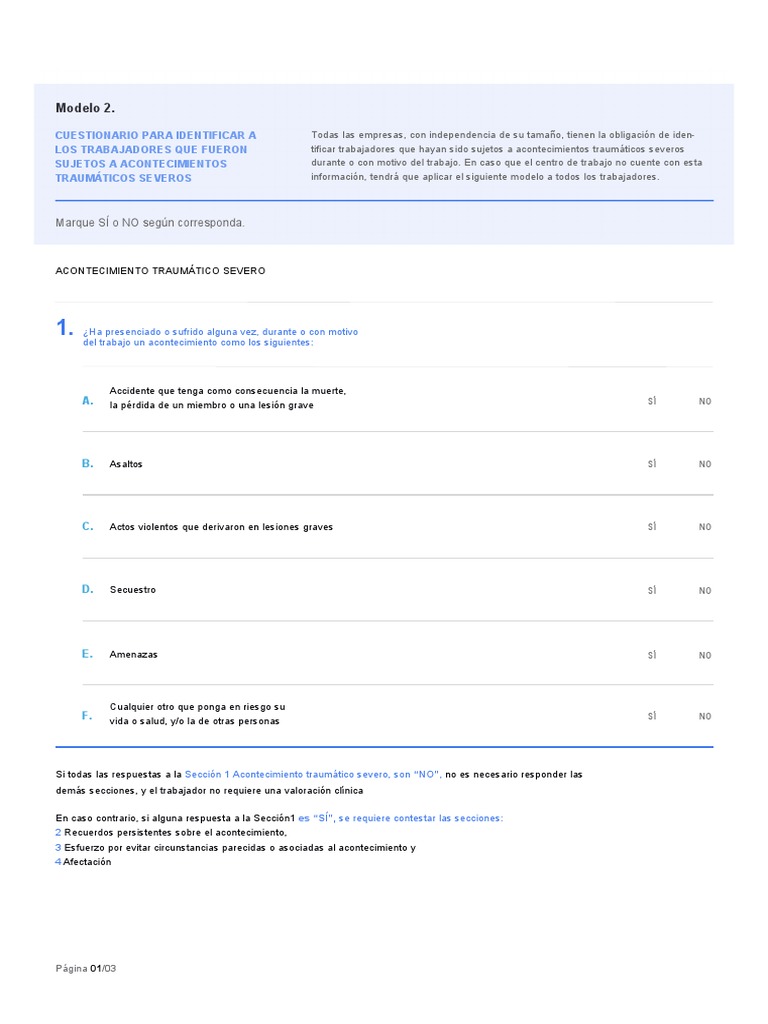 Cuestionario1 NOM035 | PDF | Sicología