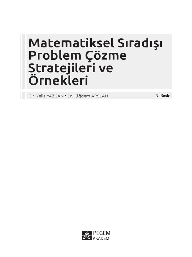 Matematiksel Srad Problem Zme Stratejileri Ve Rnekleri | PDF