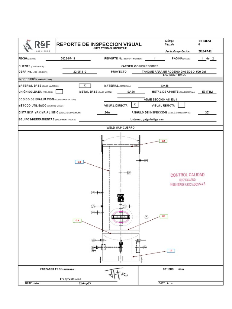 Reporte de Inspección Visual | PDF