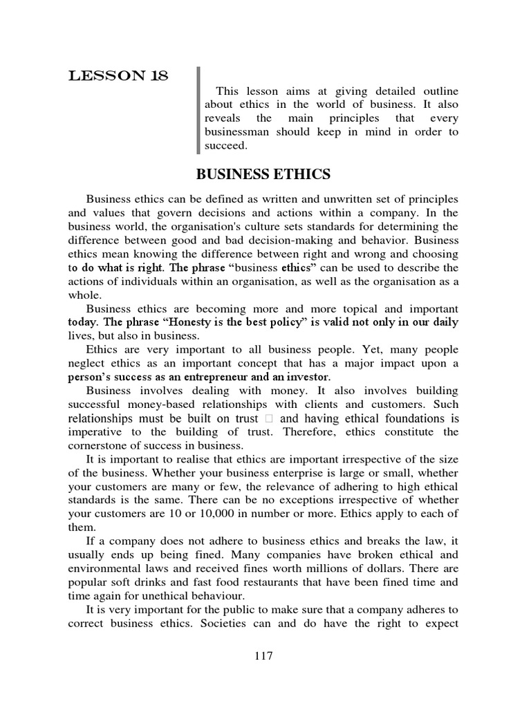 Lesson 18 | PDF | Business Ethics | Bp