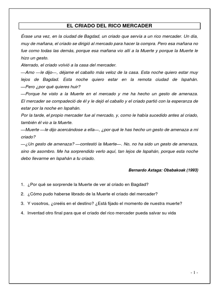 El criado y la Muerte en Bagdad | PDF | Hogar, jardinería y bricolaje