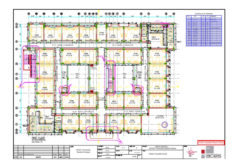 Boys Hostel First Floor Plan | PDF | Storage Media