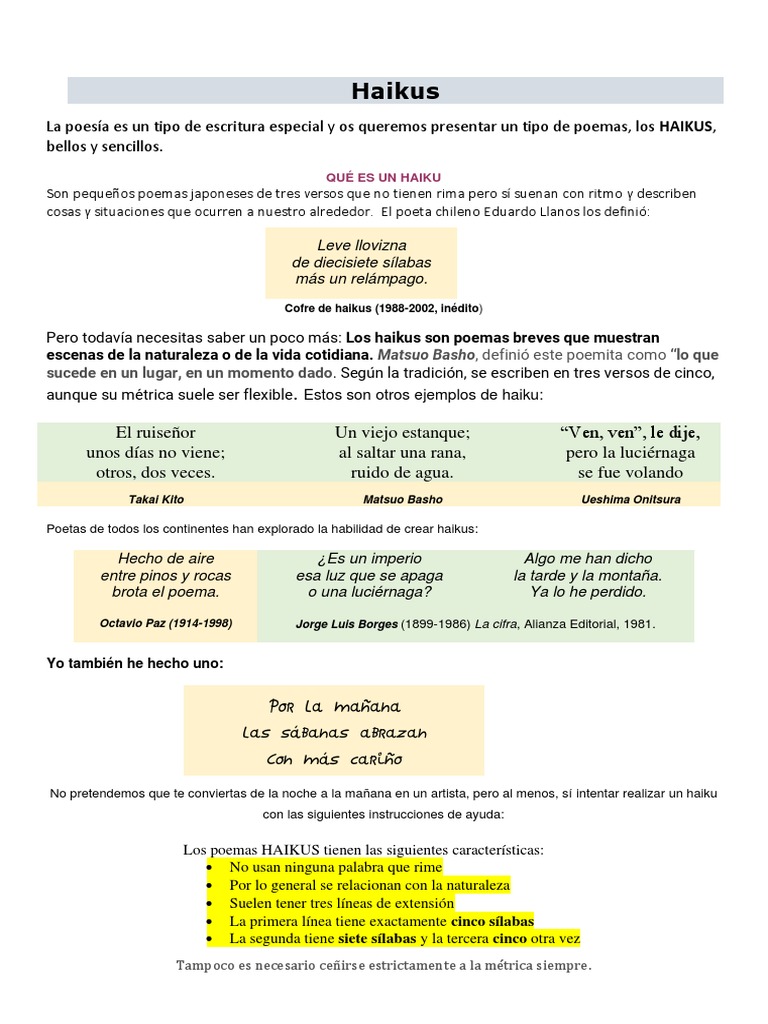 Haikus | PDF | Haiku | Poesía