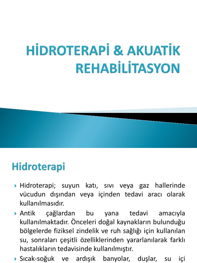 HİDROTERAPİ 2. Hafta | PDF