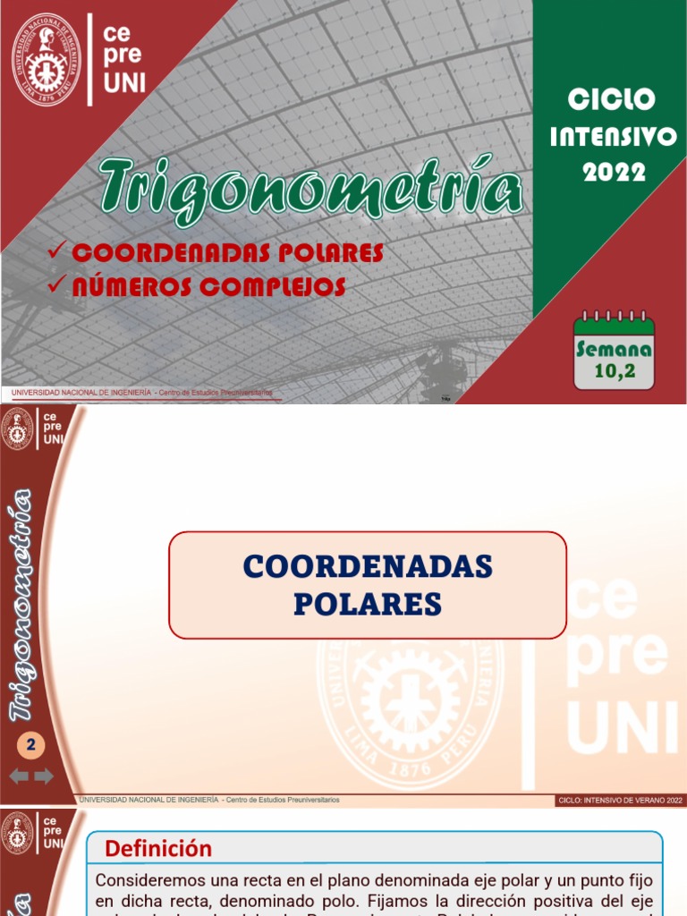 Coordenadas Polares, Números Complejos | PDF | Número complejo | Línea ...