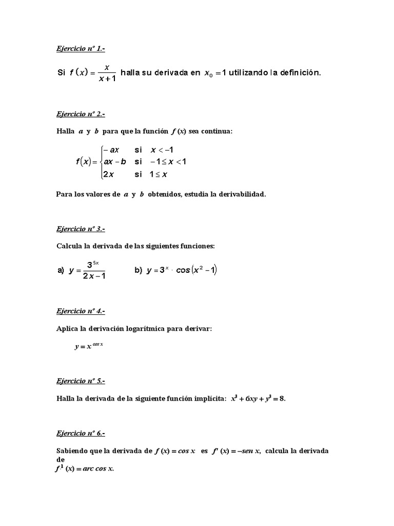 Ejercicios de Continuidad | PDF Ejercicios de Continuidad | PDF