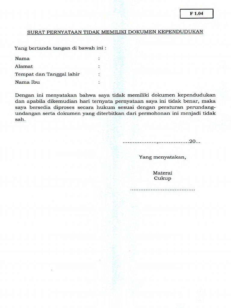 Formulir f102 | PDF