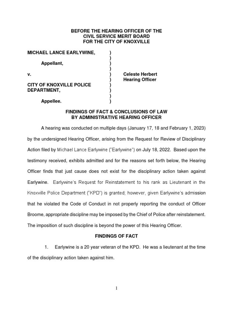 Findings of Fact and Conclusions of Law | PDF | Witness | Testimony