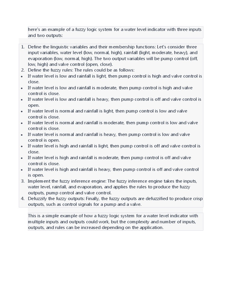 Fuzzy Logic Water Level Control System: Designing Linguistic Variables, Membership Functions ...