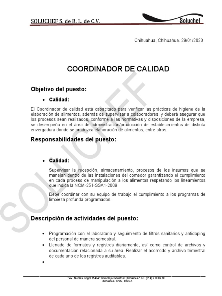 Manual Del Coordinador de Calidad | PDF | Análisis de Riesgo y Puntos Críticos de Control