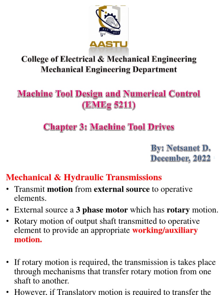 Chapter 3 - Machine Tool Drives | PDF | Gear | Belt (Mechanical)