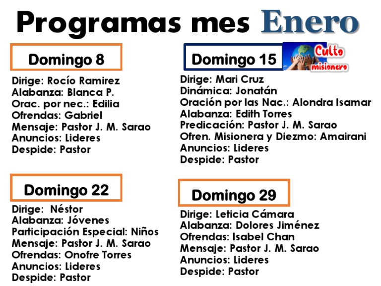 Programas Domingos - Ee Año 2023 | PDF
