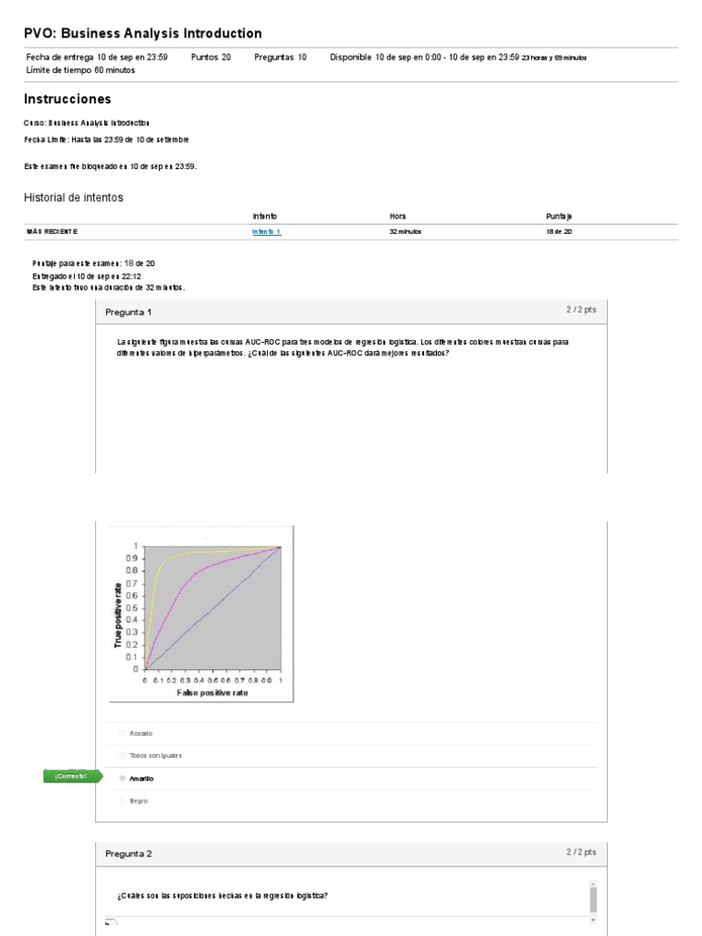 PVO: Business Analysis Introduction: Historial de Intentos | PDF ...