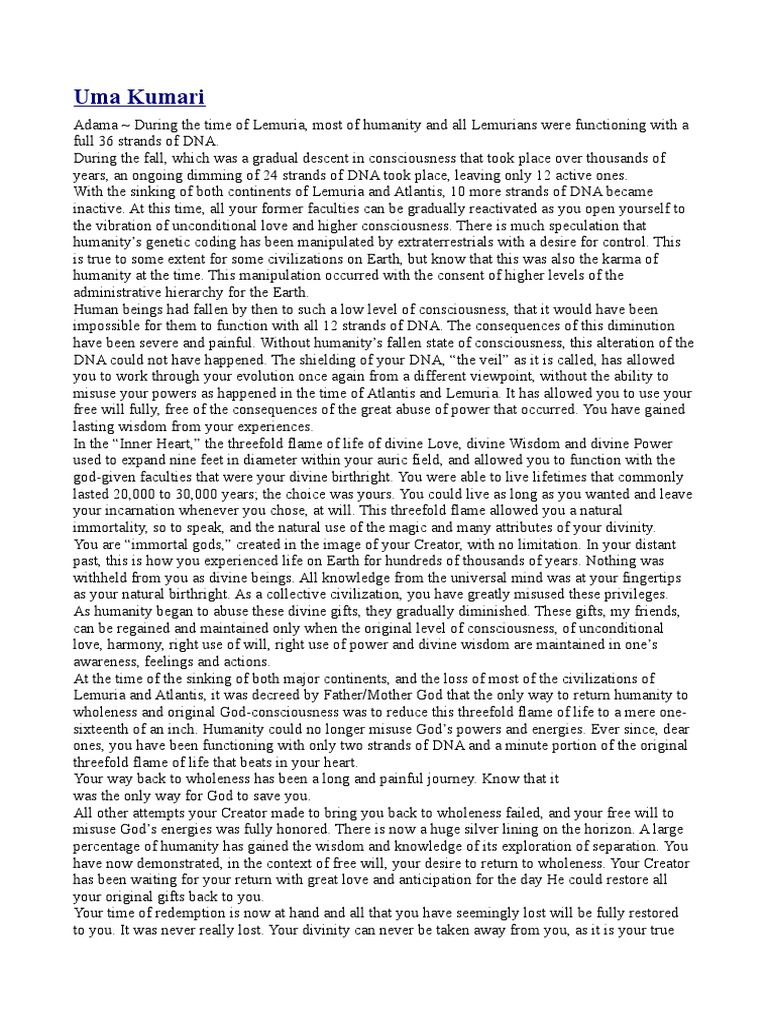 Adama During The Time of Lemuria | PDF | God | Religious Belief And Doctrine