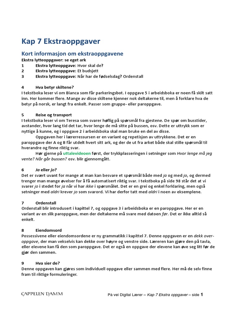 Kap 7 Ekstraoppgaver PDF | PDF