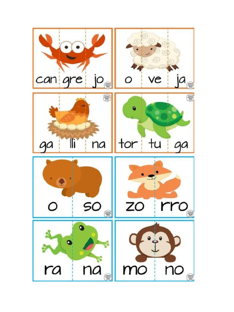 Animales Por Silabas | PDF