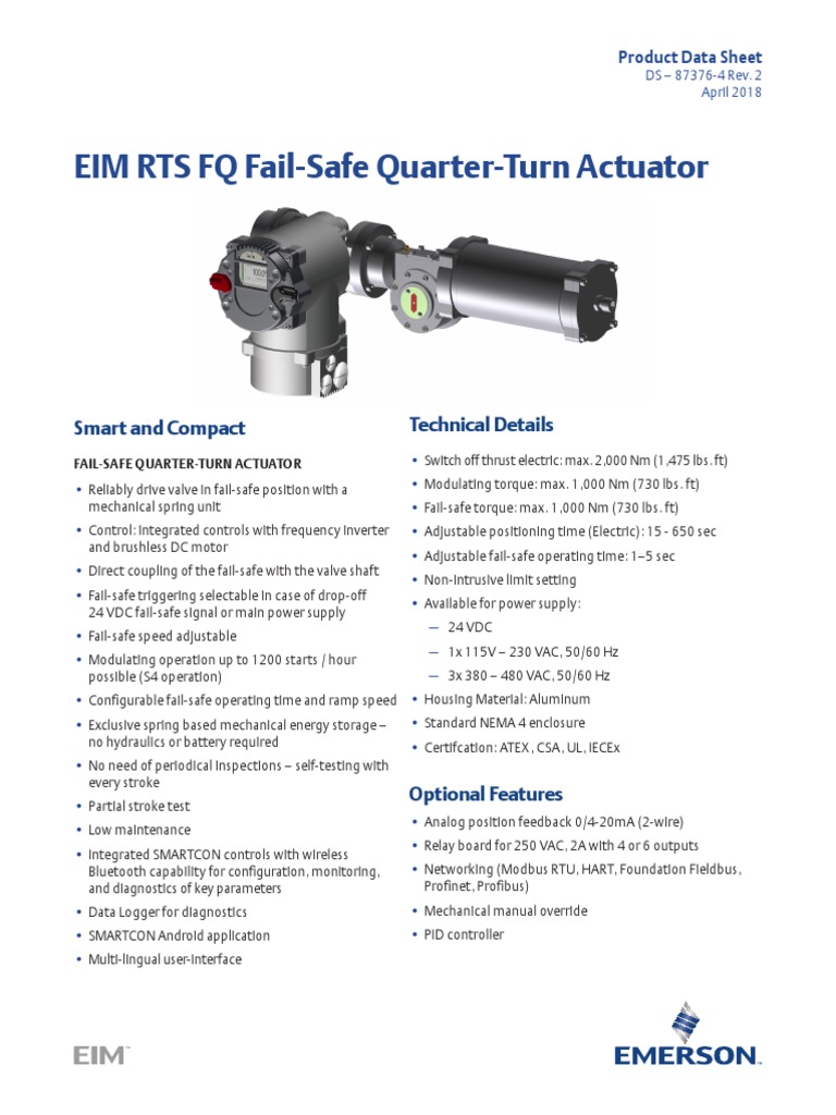 EIM RTS FQ Fail-Safe Quarter-Turn Actuator PDS EN Rev. 2 (2018-04-11 ...