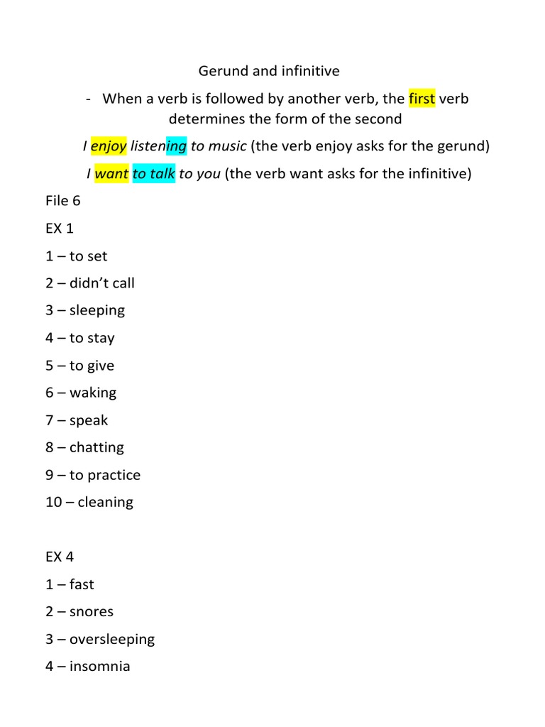 Gerund and Infinitive | PDF | Verb | Semantic Units
