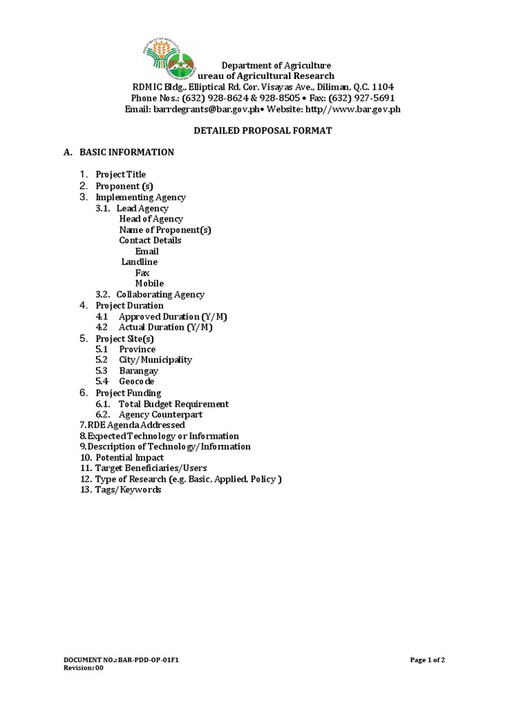 BAR-PDD-OP-01F1-6 Updated Detailed Proposal Format | PDF | Computing