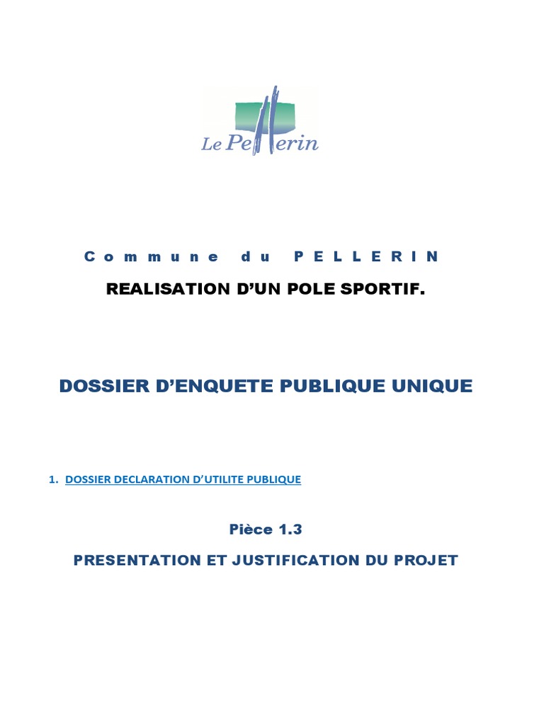 Justification du projet de pôle sportif | PDF | Stationnement | Football