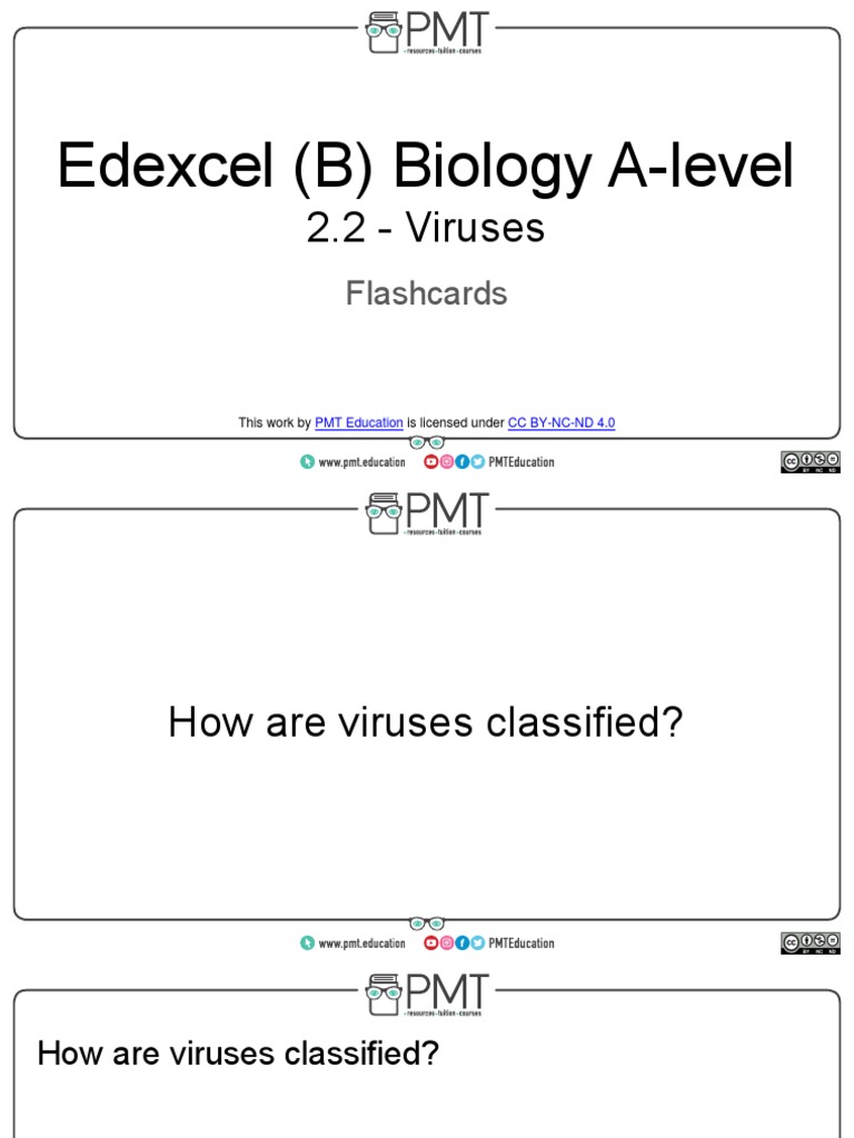 Flashcards - Topic 2.2 Viruses - Edexcel (B) Biology A-Level | PDF ...